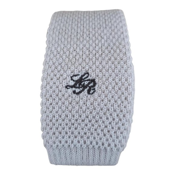 Liana Ross | Accessories | Liana Ross Solid Ivory Logo Knit Wool Slim ...